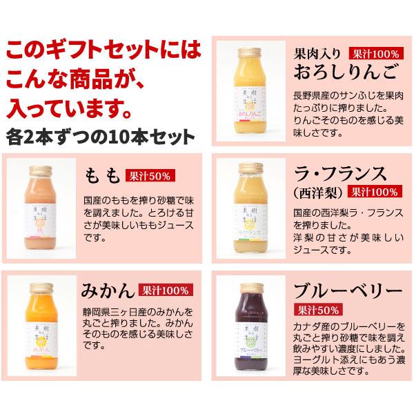 果樹ある生活 180mlジュース10本ギフトF (F10) : なかひら農場 - 通販 - Yahoo!ショッピング