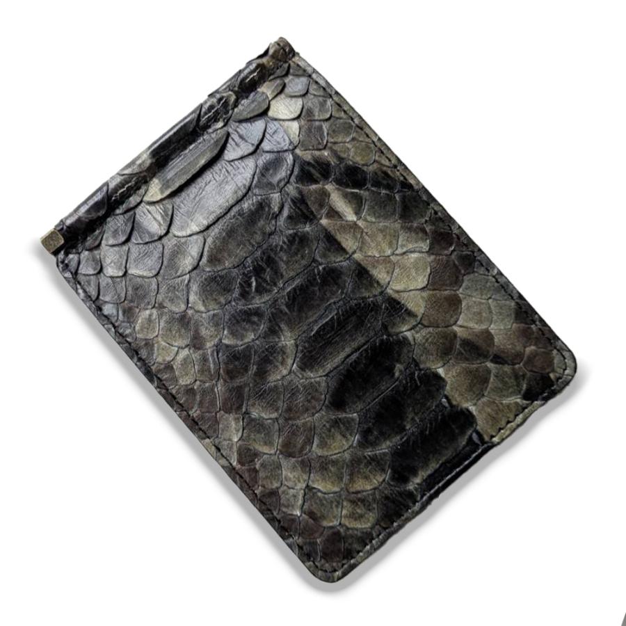 札ばさみ マネークリップ 薄型 財布 メンズ レディース 本革 パイソン