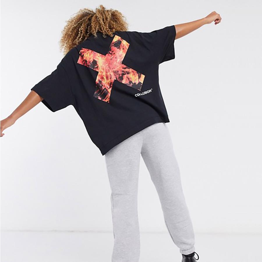 asos 送料無料 即納 Tシャツ メンズ ユニセックス ロゴT バックプリント カジュアル ビックシルエット collusion 黒T : 中野商店 NAKANOSTORE - 通販 ...