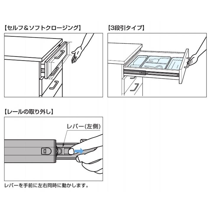 スガツネ LAMP スライドレール 3670-300 セルフ＆ソフトクロージング機構付 : 中屋金物店 - 通販 - Yahoo!ショッピング