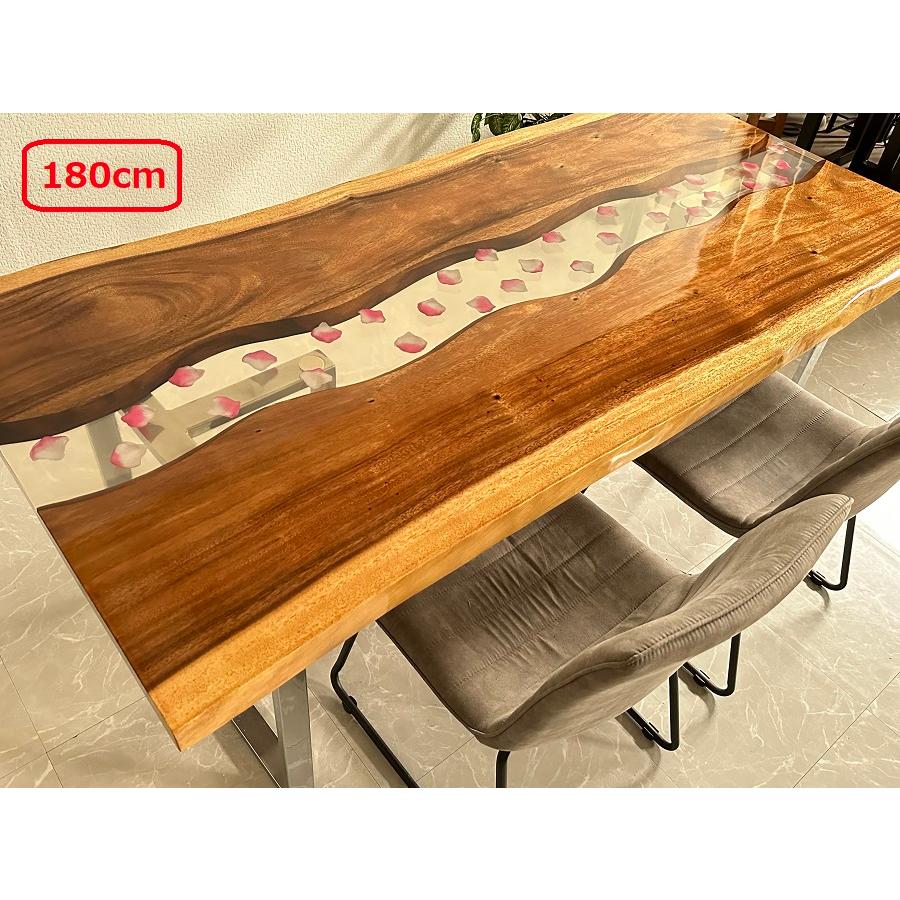 レジンテーブル ダイニングテーブル 41018B 幅180cm 座卓可能 花 花びら レジン テーブル 樹脂 一点モノ 送料無料 ...