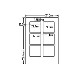 SCL-8(VP) 耐水 光沢紙ラベルシール 1ケース 400シート A4 6面 71.1×71.1mm カラーレーザープリンタ専用 ナナクリエイト 東洋印刷 nana SCL8 :SCL8 ...