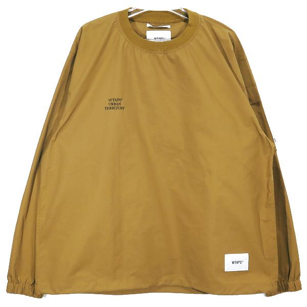 WTAPS ダブルタップス 22SS SMOCK/LS/POLY.RIPSTOP 221BRDT-SHM04 スモック ロングスリーブ リップストップ クルーネック ベージュ トップス ...