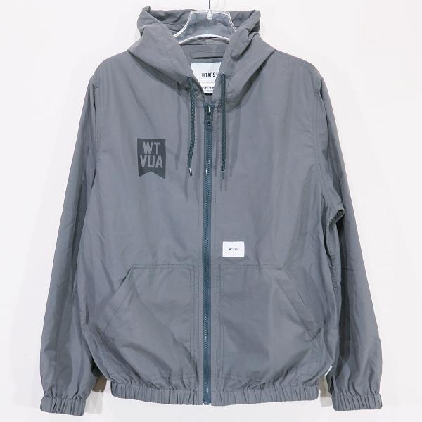 WTAPS ダブルタップス 19SS ACADEMY/JACKET.NYLON.TUSSAH 191BRDT-JKM03 アカデミー ジャケット ナイロン タッサー グレー ジップ フーデッド ...