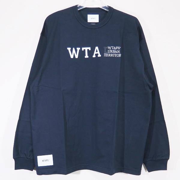 WTAPS ダブルタップス 23SS DESIGN 01/LS/COTTON.COLLEGE 231ATDT-CSM03 デザイン ロングスリーブ カレッジ Tシャツ ネイビー ロンT 長袖 ...
