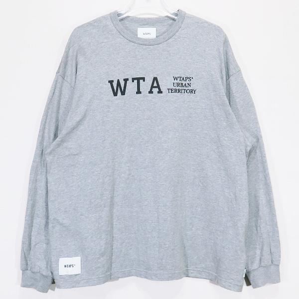 WTAPS ダブルタップス 23SS DESIGN 01/LS/COTTON.COLLEGE 231ATDT-CSM03 デザイン ロングスリーブ カレッジ Tシャツ グレー ロンT 長袖 ...