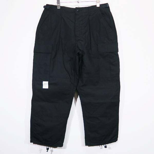 WTAPS ダブルタップス 23SS MILT2301/TROUSERS/COTTON.RIPSTOP 231WVDT-PTM04 ミリタリー カーゴ トラウザーズ ブラック 6ポケット ...