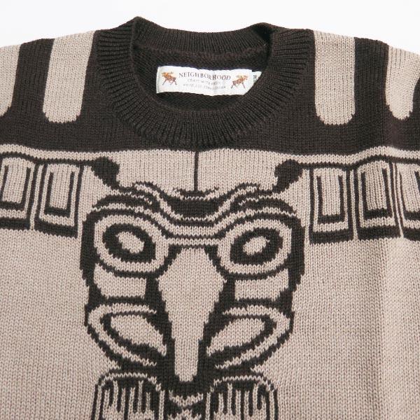 NEIGHBORHOOD ネイバーフッド 14AW TOTEM/W-CREW.LS 142FUNH-KNM01 トーテム ウール クルー ...