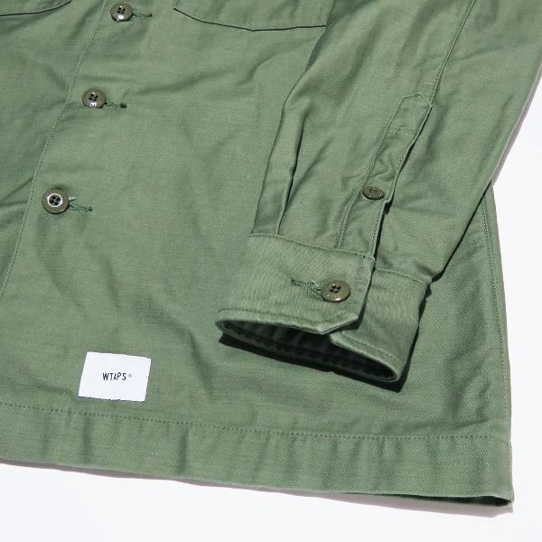 WTAPS ダブルタップス 20AW BUDS/LS/COTTON.SATIN 202BRDT-SHM01 バッツ ロングスリーブ コットン サテン オリーブドラブ ミリタリーシャツ 長袖 ...