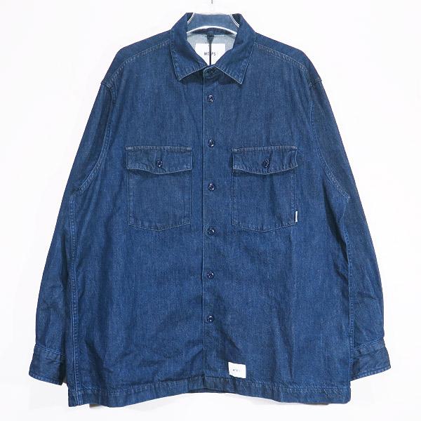 WTAPS ダブルタップス 23SS CBW/LS/COTTON.DENIM 231BRDT-SHM01 BDUタイプ ロングスリーブ コットン デニム シャツ インディゴ 長袖 サイズ03 ...