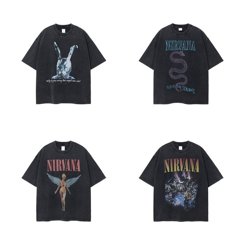 ニルヴァーナ イン ユーテロ Tシャツ バンドTシャツ 半袖 男女兼用 プリントT レトロ調 ゆったり ボロボロ ユニセックス コットン ...