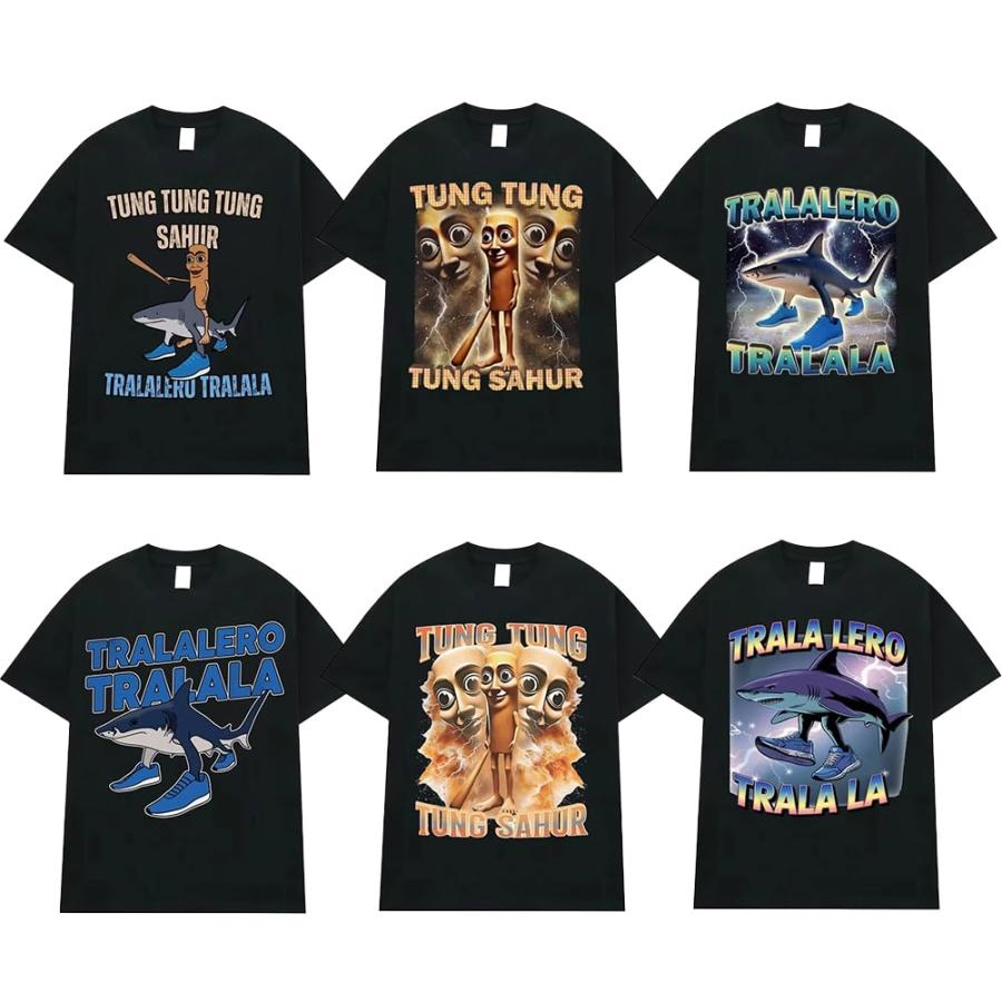 トララレロトラララ tシャツ 半袖 夏服 トゥントゥントゥンサフール 面白い ネットミーム 上着 日常着 カジュアル 通勤 通学 ハロウィン ...