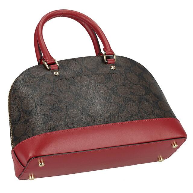 COACH（コーチ） ハンドバッグ 2way ショルダーバッグ 斜めがけ レディース シグネチャー 27583 IML72 ブラウン/レッド ...