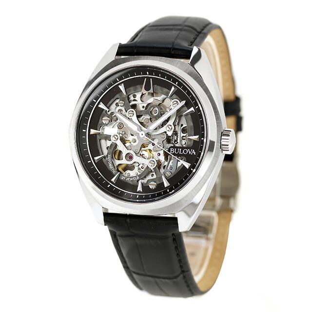 BULOVA ブローバ クラシック サーベイヤー 自動巻き 腕時計 ブランド メンズ オープンハート 96A310 アナログ ブラック 黒 ...