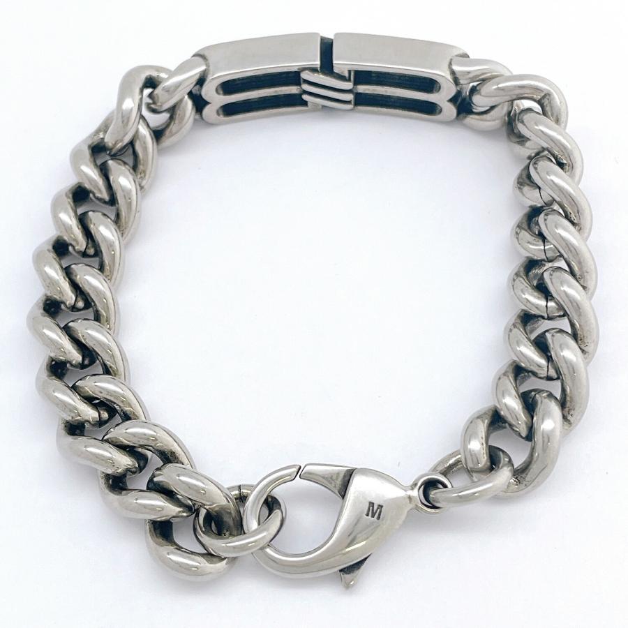 バレンシアガ BALENCIAGA 718493 TZ99I 0911 M BBアイコン リンクチェーン ブレスレット Mサイズ アンティークシルバー レディース メンズ ユニセックス アクセ ...