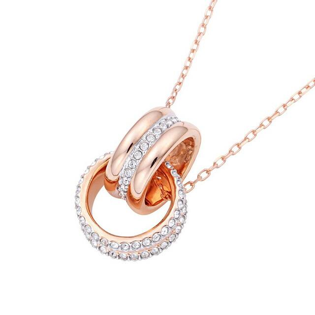 スワロフスキー SWAROVSKI 5240525 ファーザー クリスタルパヴェ ペンダント ネックレス Further Rose Gold ...