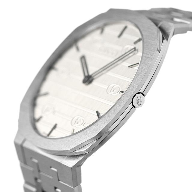 GUCCI（グッチ） 時計 メンズ レディース 25H 38mm スイス製 クオーツ 腕時計 ブランド YA163407 シルバー : 腕時計 ...