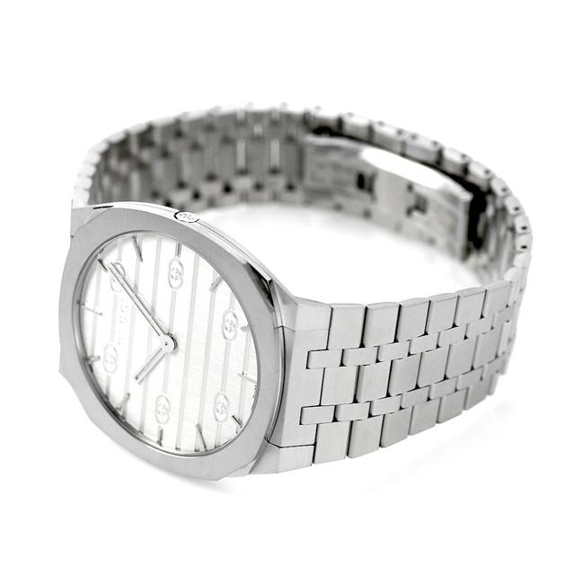 GUCCI（グッチ） 時計 メンズ レディース 25H 38mm スイス製 クオーツ 腕時計 ブランド YA163407 シルバー : 腕時計 ...
