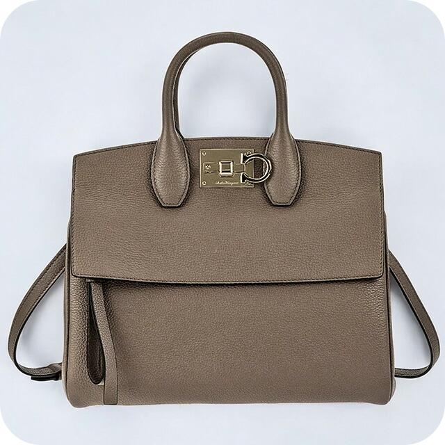 FERRAGAMO フェラガモ ハンドバッグ レディース ブランド Ferragamo 21H159CALF CARAW 718 294 ブラウン : 腕時計のななぷれ - 通販 ...