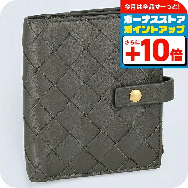 ボッテガ・ヴェネタ 二つ折り財布 レディース ブランド BOTTEGA VENETA イントレチャート 600270 VCPP3 1408 グレー BOTTEGA VENETA（ボッテガ・ヴェネタ） 二つ折り財布 レディース