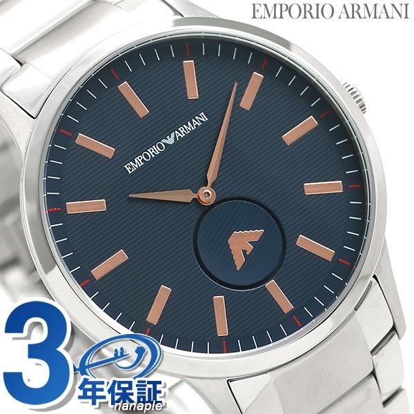 EMPORIO ARMANI エンポリオ アルマーニ メンズ 腕時計 ブランド スモールセコンド 43mm AR11137 ネイビー ...