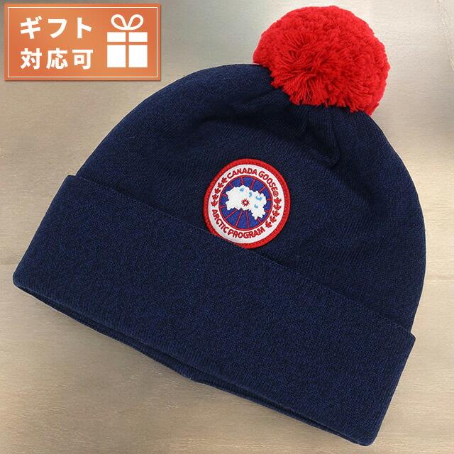 CANADA GOOSE（カナダグース） ニットキャップ ベビー ブランド CANADA GOOSE POM TOQUE 6948K NAVY ...