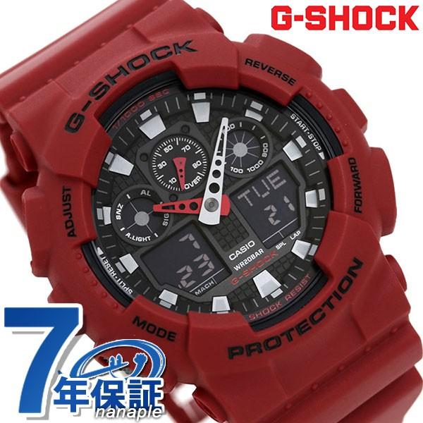 BIG CASE gショック ジーショック G-SHOCK STANDARD ブラック レッド GA-100B-4ADR カシオ CASIO ...