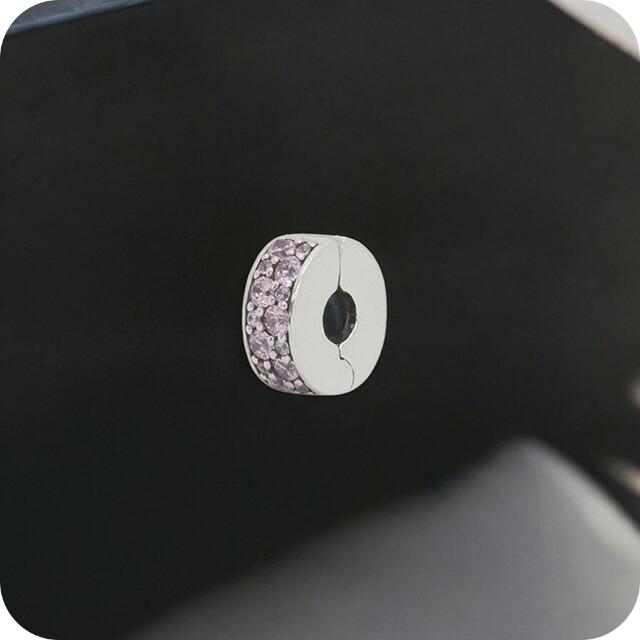 PANDORA パンドラ Pink Pav Clip Charm ブレスレットチャーム 791817PCZ レディース シルバー : 腕時計の ...