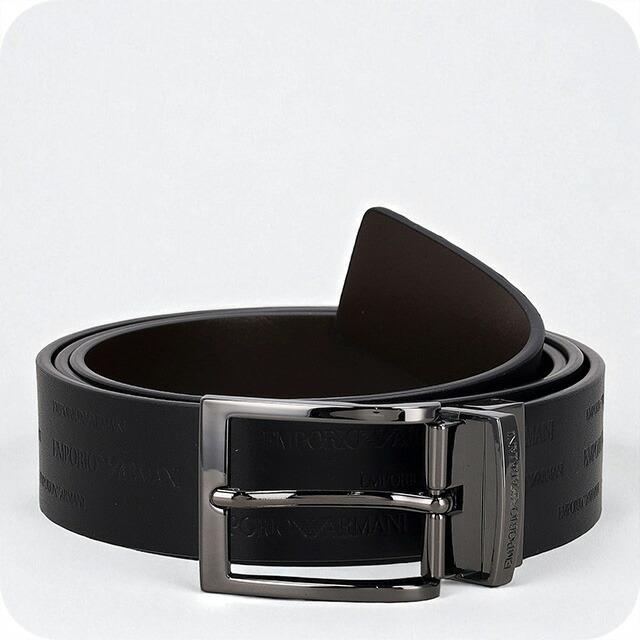 EMPORIO ARMANI エンポリオ・アルマーニ ベルト メンズ ブランド リバーシブル Y4S426-YTU5J 88044 ブラック ...