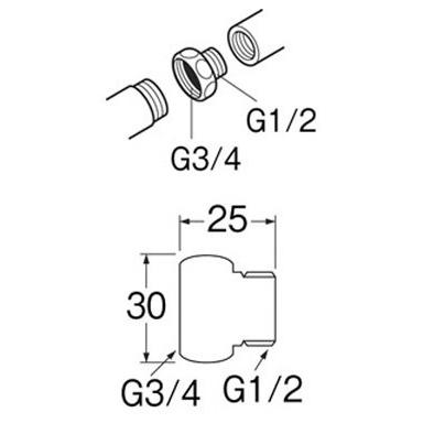 【SAN-EI 三栄水栓】アダプタ− 20X13アダプタ−【PT25−5】 :4973987750472:ナンバYahoo店 - 通販 - Yahoo!ショッピング