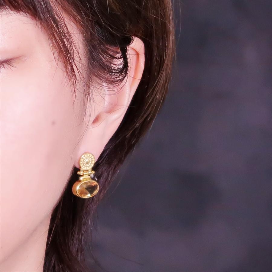 ピアス レディース 18金 18K シルバー925 スタッドピアス うるうる 揺れる アンティーク ゴールド アメジスト nanotta ...