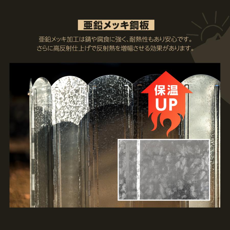 ウインドスクリーン 60cm 大型 8枚 風よけ 焚き火台 キャンプ 防風板 リフレクター アウトドア 折りたたみ式 風除け 120×60cm ...