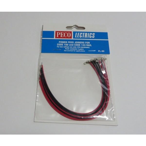 PECO PL-80 配線済みジョイナー コード100/125用 (204mm) 赤/黒 4本入り : ナローゲージショップ Yahoo!店 ...