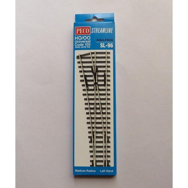PECO SL-96 OO/HOゲージ (16.5mm) 中型ポイントレール(左) コード100 (非選択式) : ナローゲージショップ ...