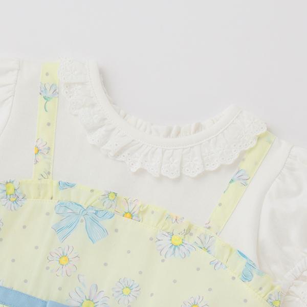 メゾピアノ(mezzo piano)マーガレット柄ドッキングワンピース＆ブルマセット【O_50】【outlet】 :6331306:ナルミヤ ...