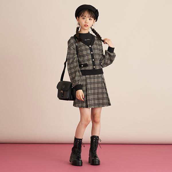 メゾピアノジュニア(mezzo piano junior)パールボタンチェックスカパン【O_30】【outlet】 : 8114107 ...