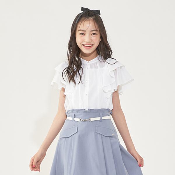 mezzo piano Junior メゾピアノジュニア(mezzo junior)後ろリボンフリルブラウス【O_29】【outlet】 : ナルミヤオンラインYahoo!ショッピング店 ...