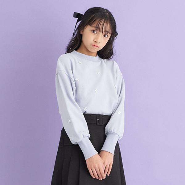 mezzo piano Junior メゾピアノジュニア(mezzo junior)キラキラビジュー刺しゅうトレーナー【S030124】【O_50】【outlet】 : ナルミヤオンライン ...