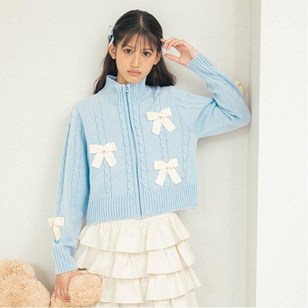 mezzo piano Junior Wジップリボンカーディガン【LASTPRICE】 : ナルミヤオンラインYahoo!ショッピング店 - 通販 - Yahoo!ショッピング