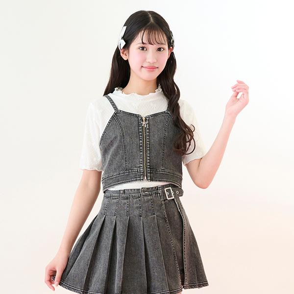 mezzo piano Junior メゾピアノジュニア(mezzo junior)デニムビスチェ＆レース半袖Tシャツセット : ナルミヤ ...