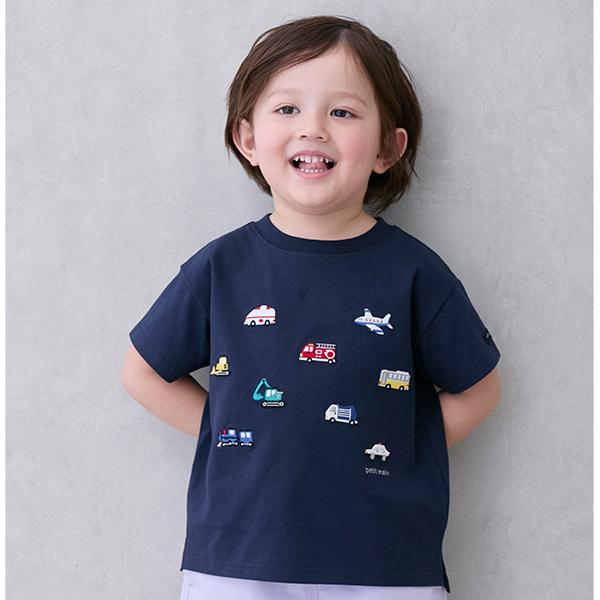 petit main プティマイン(petit main)【接触冷感】働く車刺しゅう半袖Tシャツ : ナルミヤオンラインYahoo!ショッピング店 - 通販 - Yahoo!ショッピング