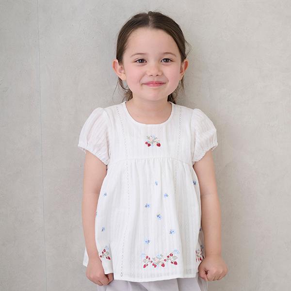 petit main プティマイン(petit main)【リンク】いちご刺しゅうパフチュニック : ナルミヤオンラインYahoo!ショッピング店 - 通販 - Yahoo!ショッピング