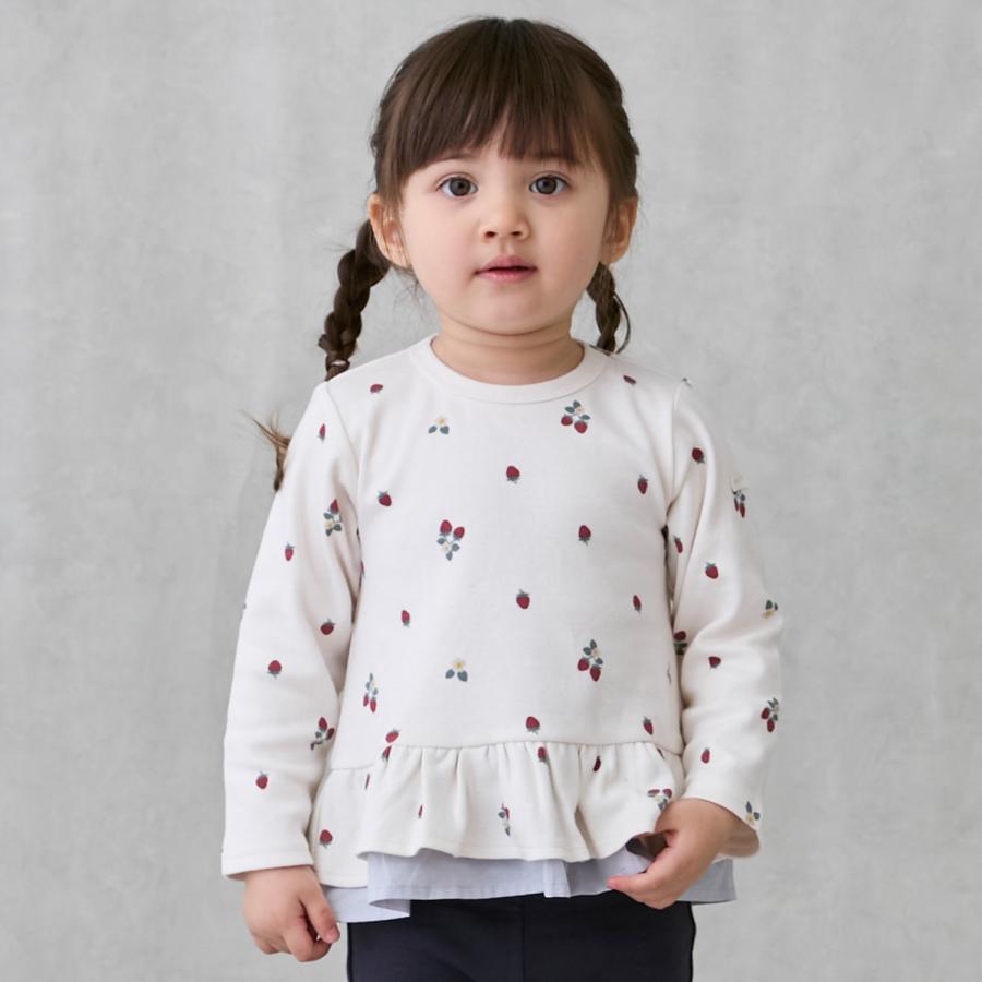 petit main プティマイン(petit main)【オーガニック】ペプラム長袖Tシャツ : ナルミヤオンラインYahoo!ショッピング店 - 通販 - Yahoo!ショッピング