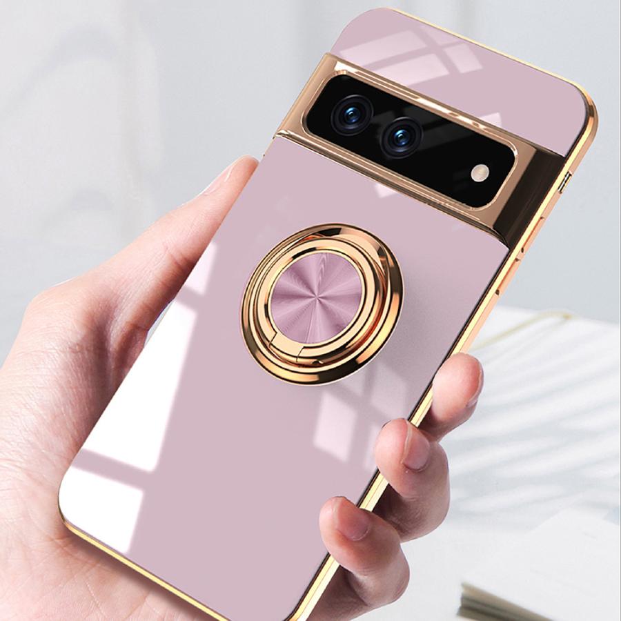 Google Pixel 7Pro ピクセル セブンプロ メッキ加工 リング付き 回転可能 一体型 保護ケース ストラップホール Case 軽量 スタンド機能 TPUスマホカバー : 成山 ...