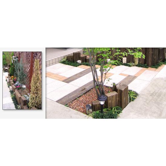 リアルウッドランバー LD-70 （W18×D9×H70cm） （土留） 1枚 コンクリート製 枕木 古木 擬木 敷材 花壇 アプローチ ガーデニング : 庭をたのしむ材料屋なるぞう - 通販 ...