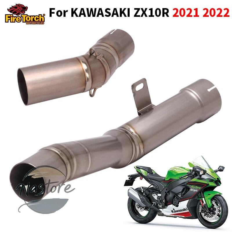 カワサキニンジャ ZX-10R ZX10R ZX 10R 2021 - 2024 バイクチタン合金ミッドパイプエスケープモトバイク用マフラー : ac01110398 : NASTORE ...