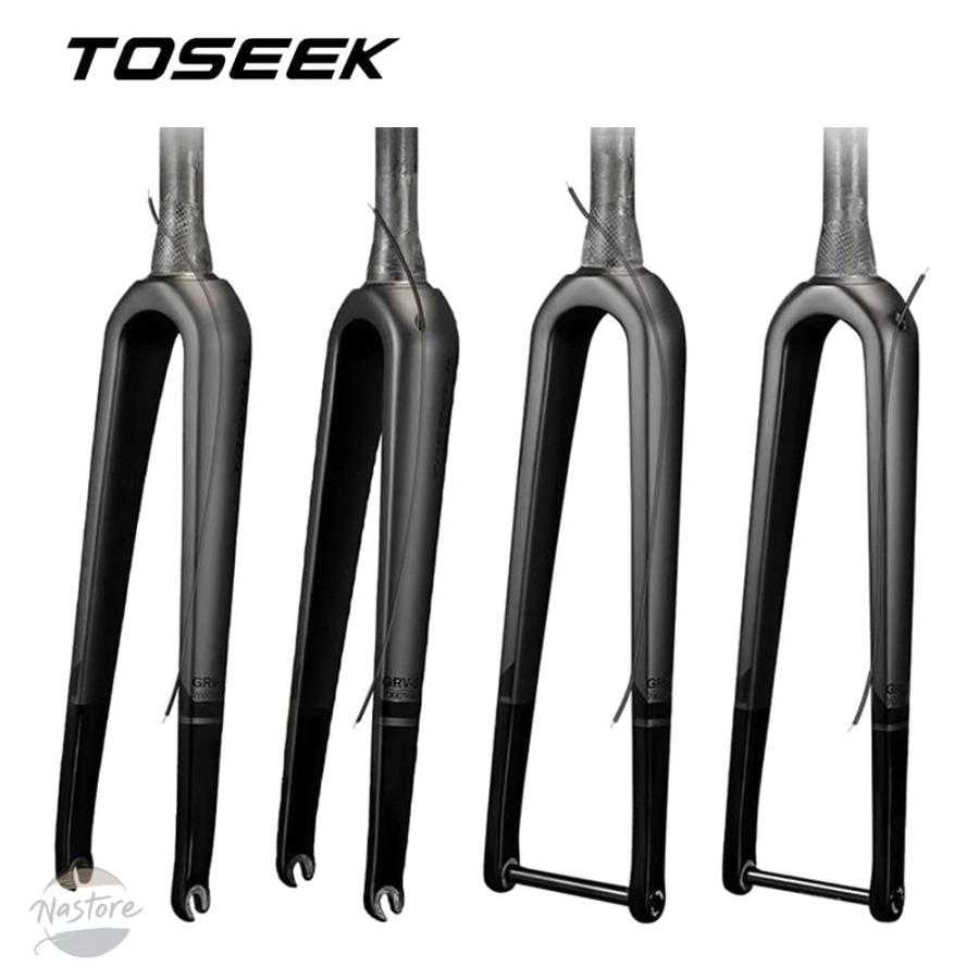 並行輸入品 TOSEEK グラベル フォーク T800 カーボン ロード バイク フロント インナー ケーブル ルーティング クイックリリース ...