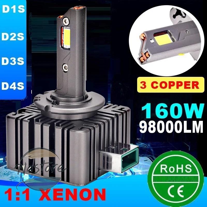 銅管付き白色LEDライト 自動ライト 160W 98000LM D1S D3S D2S D4S 6500K IGHT : NASTORE 車・バイクパーツ専門 - 通販 - Yahoo!ショッピング