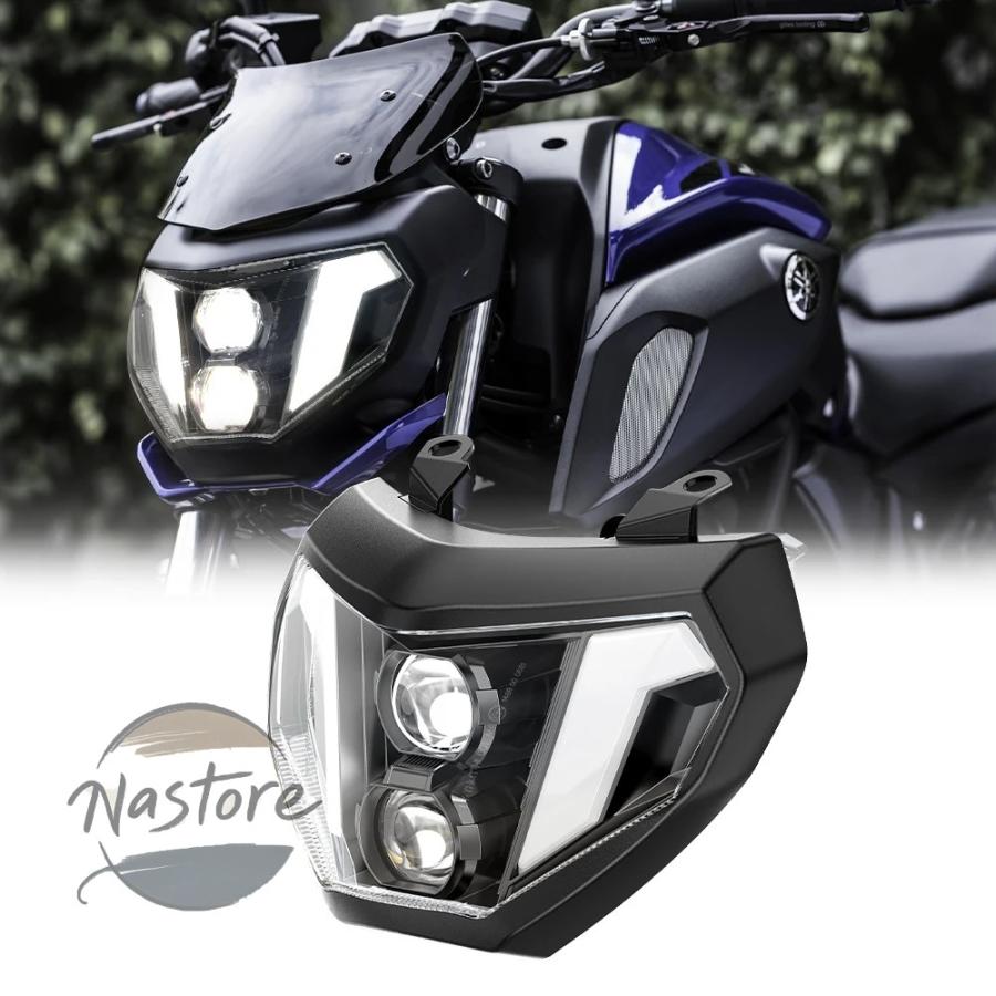 E マーク LED バイクヘッドランプアセンブリ DRL ヘッドライトヤマハ MT07 MT09 FZ09 2014 2015 2016 2019 防水ライト : NASTORE - 通販 ...