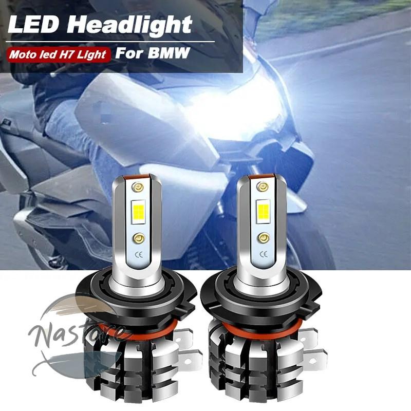 2PC CANBUS バイク H7 LED ヘッドライト電球 6000 K 9600LM BMW C600 C650GT F650GS ...